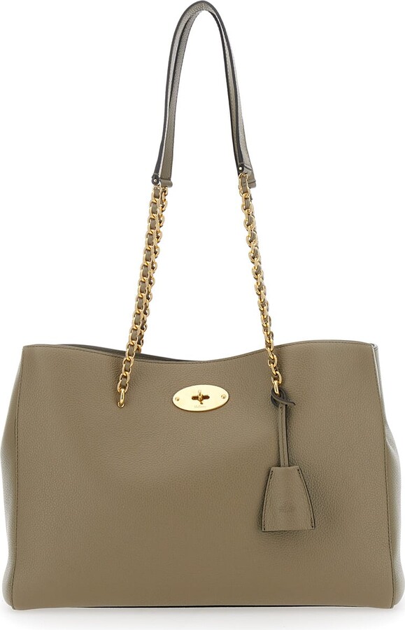 Mulberry 'lily Small' Green Shopper With Turn Closure And Chain Handles ...