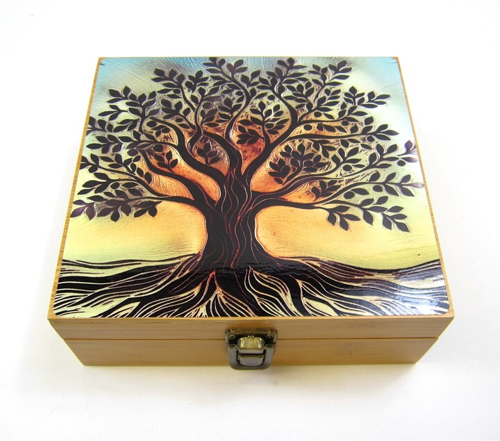 Doming Herb & Spice Bamboo Stash Box Set, with Metal Grinder & Stash ...