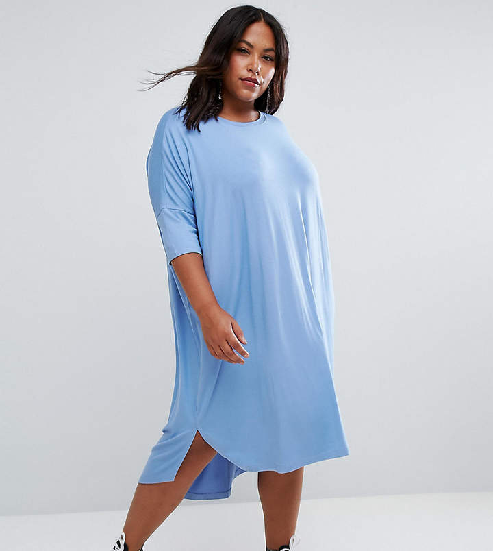 ASOS Curve CURVE Oversize T-Shirt Dress with Curved Hem - ShopStyle