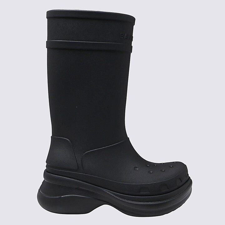 Balenciaga Black Rubber Crocs Boots - ShopStyle