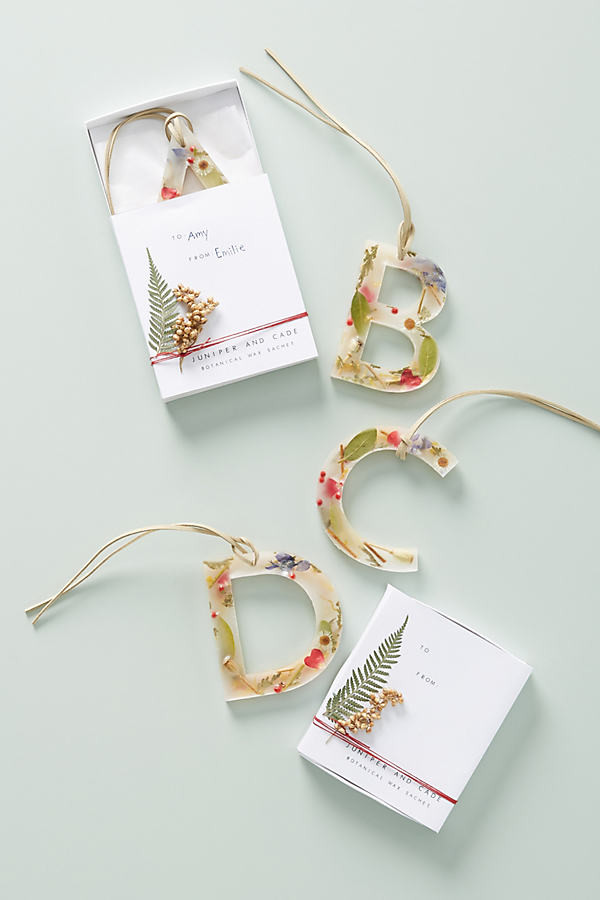 Monogram Botanical Wax Sachet By Rosy Rings in Alphabet Size A ...