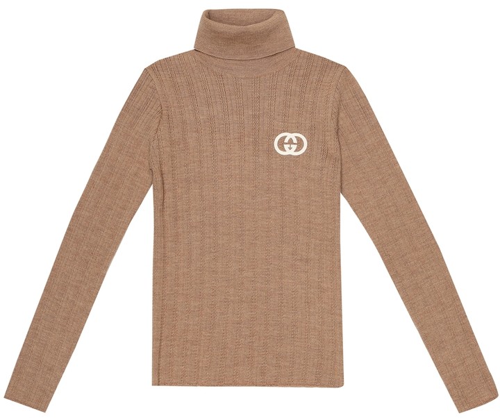 Gucci Children Ribbed-knit wool turtleneck sweater - ShopStyle