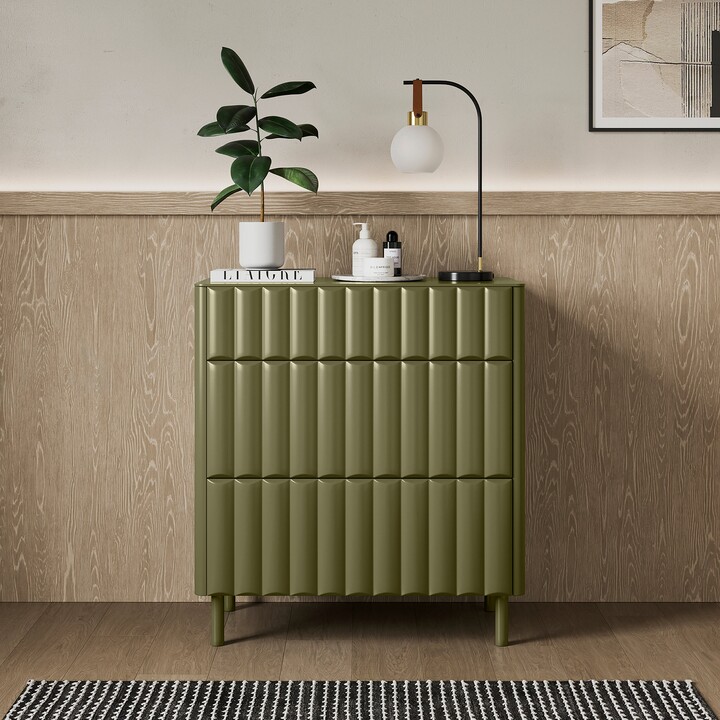 Dunelm Alita 3 Drawer Wide Chest Green - ShopStyle