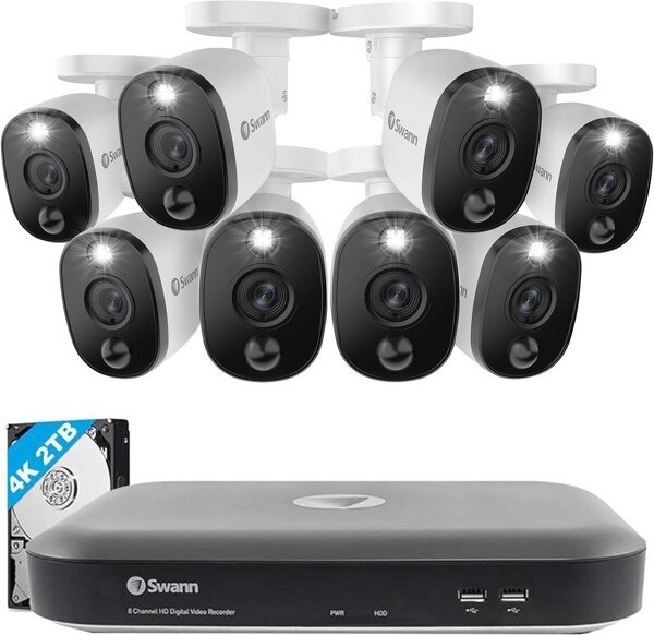 Swann 8 Camera 8 Channel 4K Ultra HD DVR Spotlight Security System ...