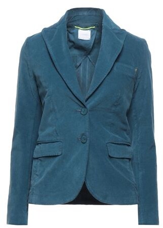 Merci ..,MERCI 8 Women Deep jade Suit jacket Cotton, Elastane - ShopStyle