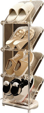 Rebrilliant 1 Set Shoe Rack 2/3/4/5 Tiers 45 Degree Sloping Entryway ...