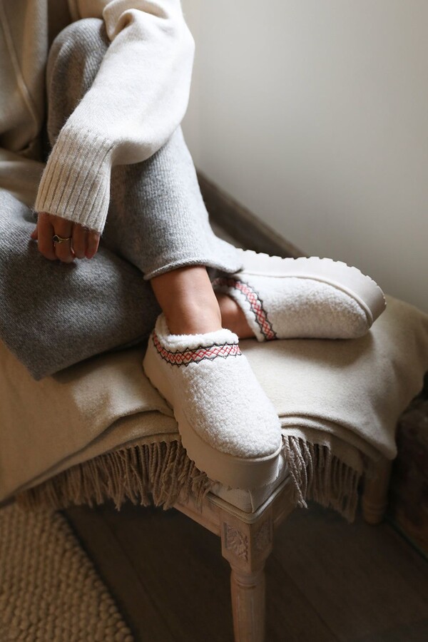 Where's That From 'Coconut' Flatform Aztec Detail Low Ankle Slipper ...