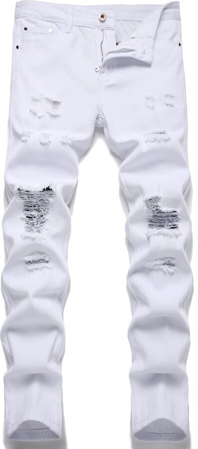 SIRWAX Men's Washed Straight Denim Pants Outdoor Casual Simple Daily ...