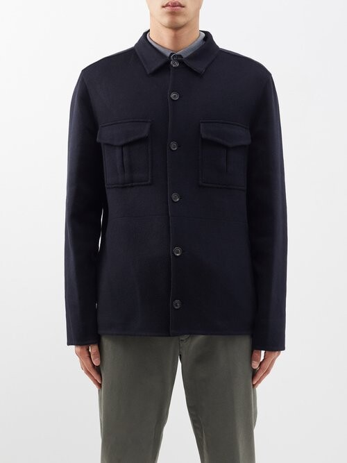 Thom Sweeney Twin Patch Pocket Cashmere Overshirt - ShopStyle Long ...