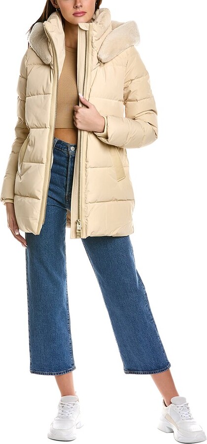 Nicole Benisti Nakiska Leather-Trim Down Coat - ShopStyle