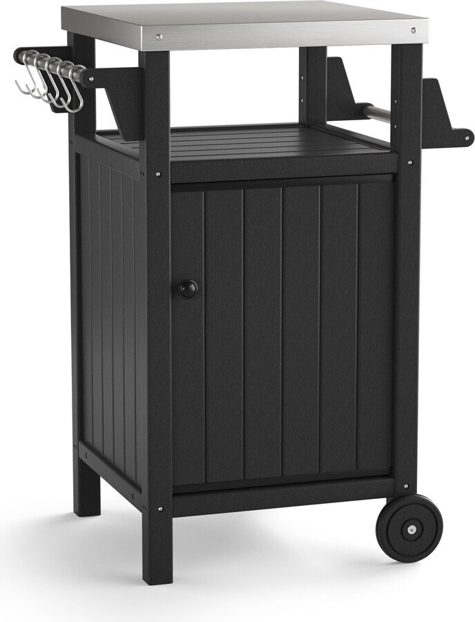 Barbecue/Grill Side Table Trolley, Outdoor Prep Dining Table Serving ...