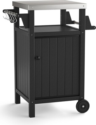 Barbecue/Grill Side Table Trolley, Outdoor Prep Dining Table Serving ...