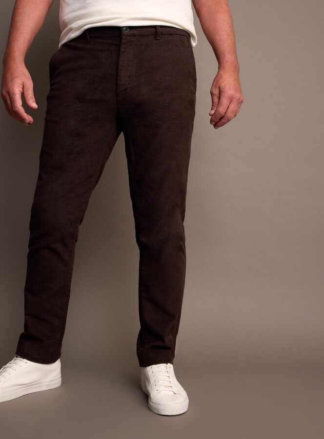 Men's UNION WORKS Brown Moleskin Trousers - ShopStyle