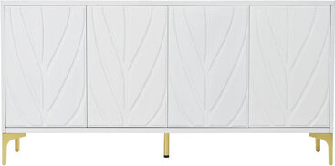Latitude Run 60" Sideboard Buffet Cabinet Handleless Press-to-Open Design,Carved Credenza ...