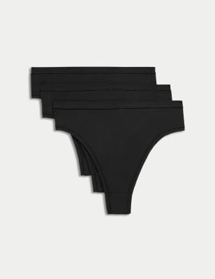 Body by M&S 3pk Flexifit Modal Rich High Waisted Thongs - ShopStyle