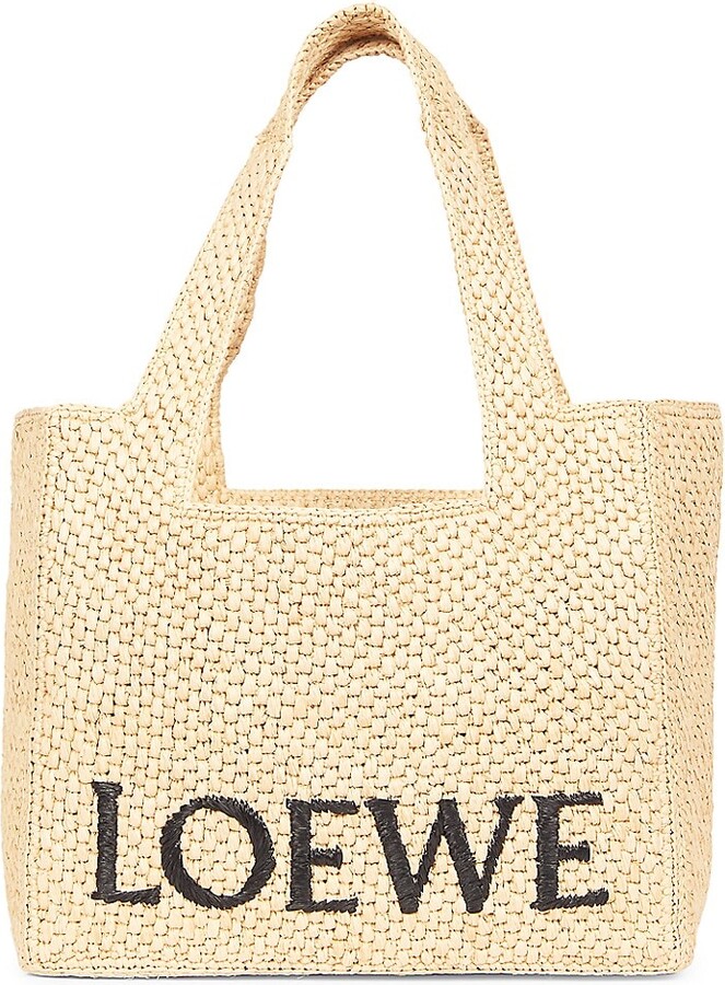 Loewe x Paula's Ibiza Medium Raffia Logo Tote Bag - ShopStyle
