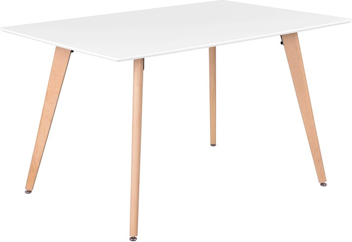 Homy Casa Stylish 47.2-Inch Modern Dining Table with Square Beech Wood ...