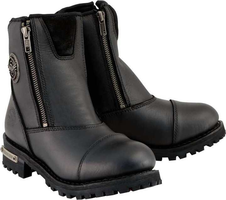 Milwaukee Leather Men's Smooth Double Sided Zipper Entry Boots In Black ...