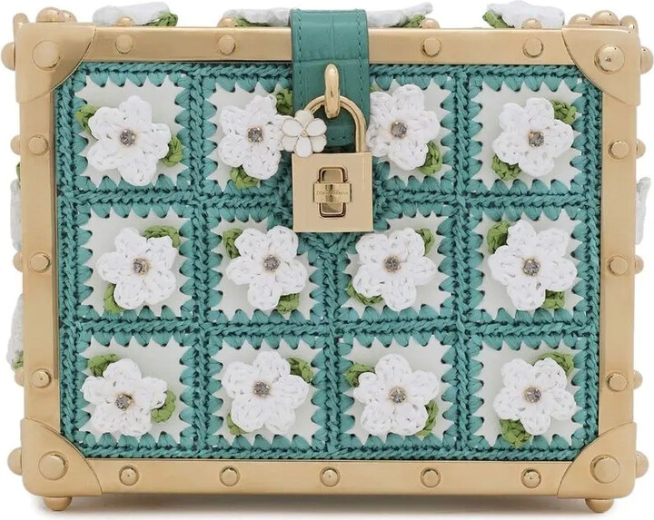 Dolce & Gabbana Dolce Box raffia top-handle bag - ShopStyle
