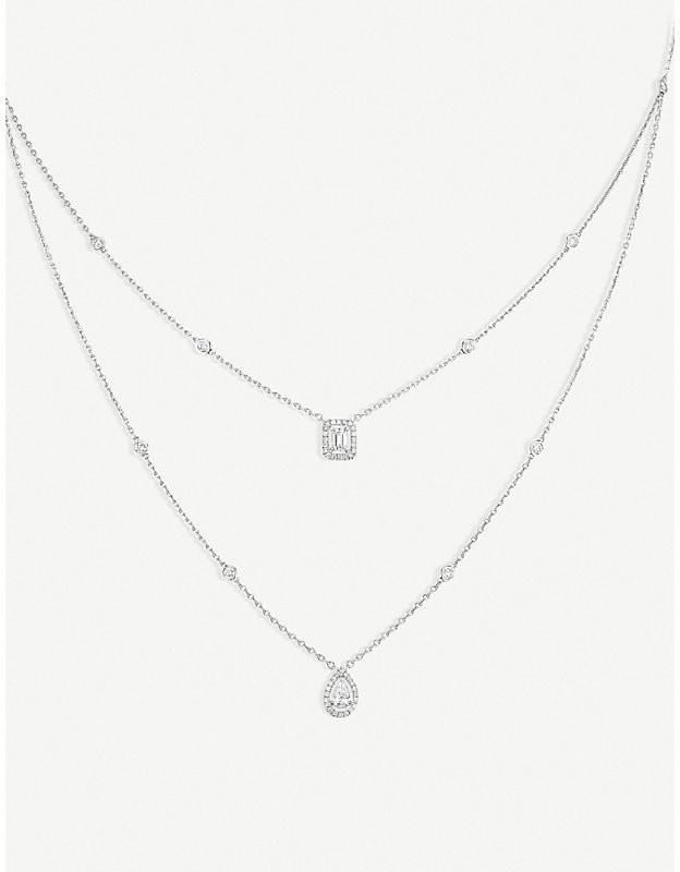 Messika Womens White My Twin 18ct White-gold and Diamond Necklace - ShopStyle