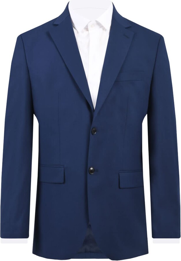 Dobell Mens Blue Suit Jacket Regular Fit-40R - ShopStyle