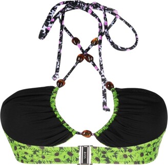 Ganni Floral-Print Cut-Out Bandeau Bikini Top - ShopStyle Two Piece ...