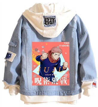 Yuantech Mens Jujutsu Kaisen Denim Hoodies Anime Ryomen Sukuna Cosplay ...