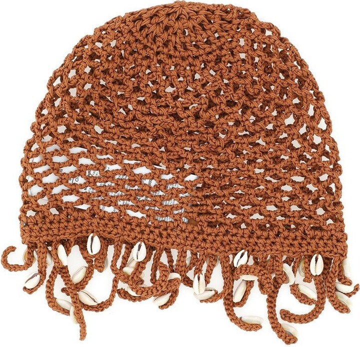 Alanui Mother Nature Cowry Shell Crochet Knit Hat - ShopStyle