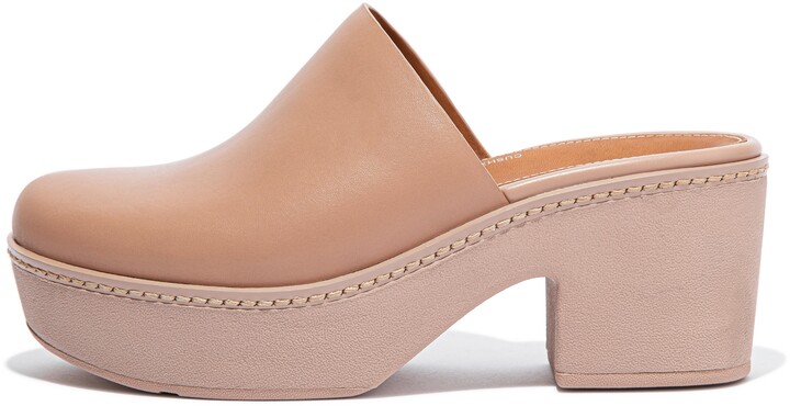 FitFlop Pilar Leather Mule Platforms - ShopStyle