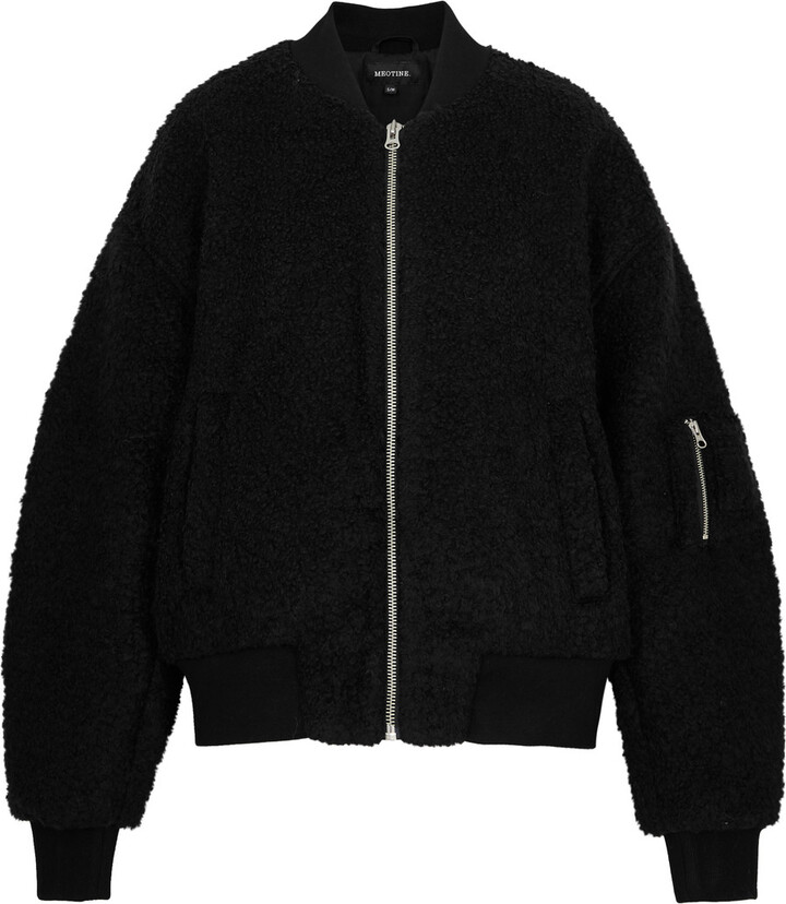Meotine Bianca Bouclé Wool-blend Bomber Jacket - Black - S/M (UK10-12 ...