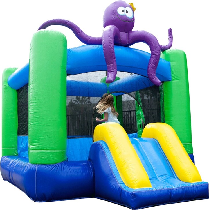 JumpOrange Lil Lady Octopus Inflatable Bounce House with Slide (with ...