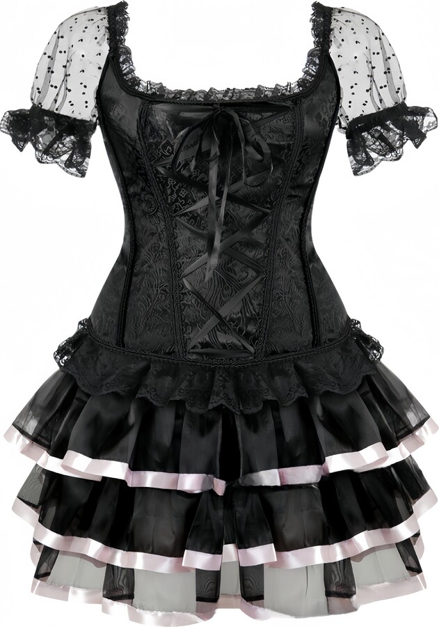 Ocean Plus Women's Corset Dress Suit Embroidered Corset Dress Laces ...