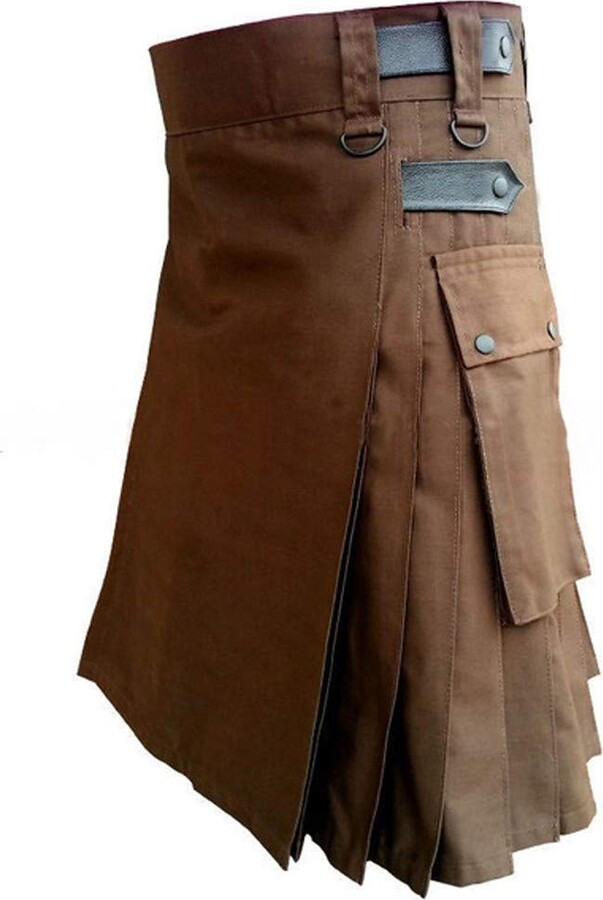 QIFLY Wedding Dress Casual Party Kilt Men's Wedding Utility Kilts Scotland Gothic Scottish ...