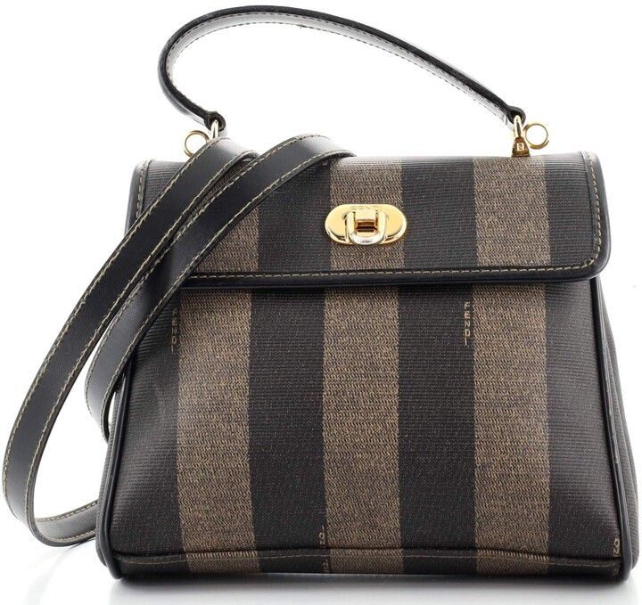 Fendi Vintage Top Handle Flap Bag Pequin Coated Canvas Mini - ShopStyle