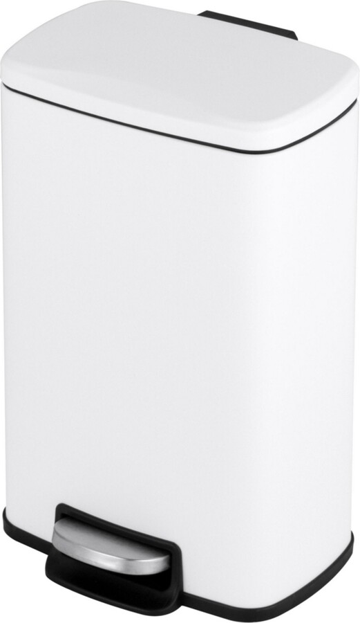 Mega Casa 8 Gal./30 Liter Rectangular Matt White step-on Trash Can for ...