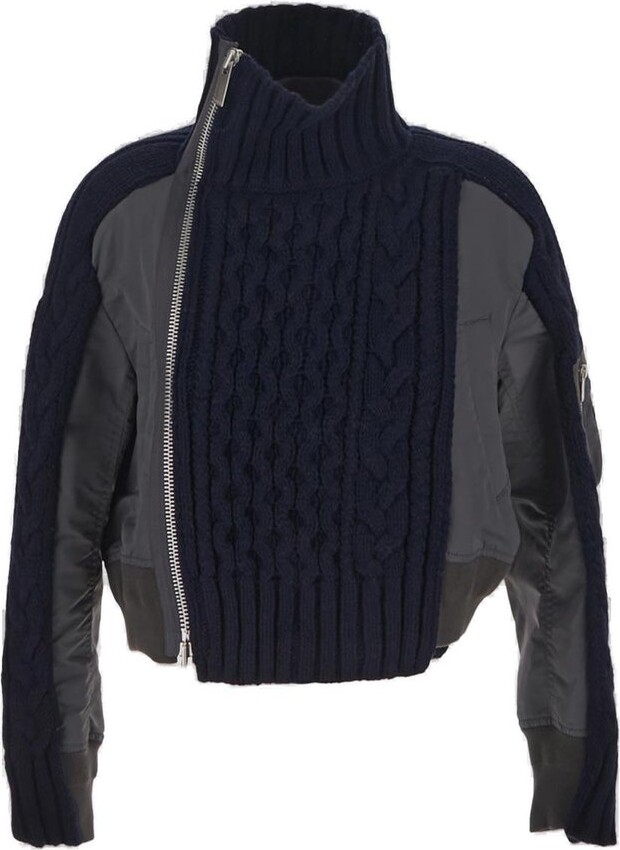 Sacai Panelled Knitted Jacket - ShopStyle
