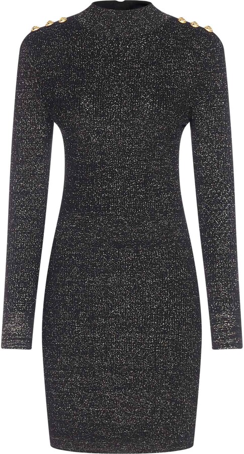 Balmain Buttons Embellished Mini Dress - ShopStyle