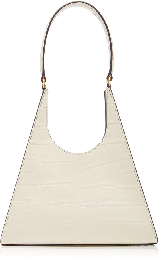 STAUD Rey Croc-Effect Leather Shoulder Bag - ShopStyle