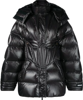 Versace La Greca print puffer jacket - ShopStyle