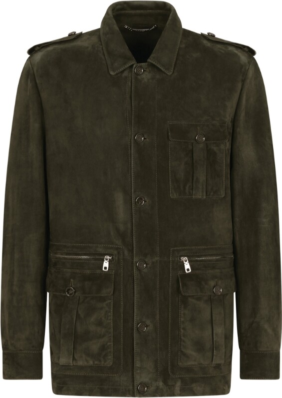 Dolce & Gabbana Suede Utility Jacket - ShopStyle Outerwear