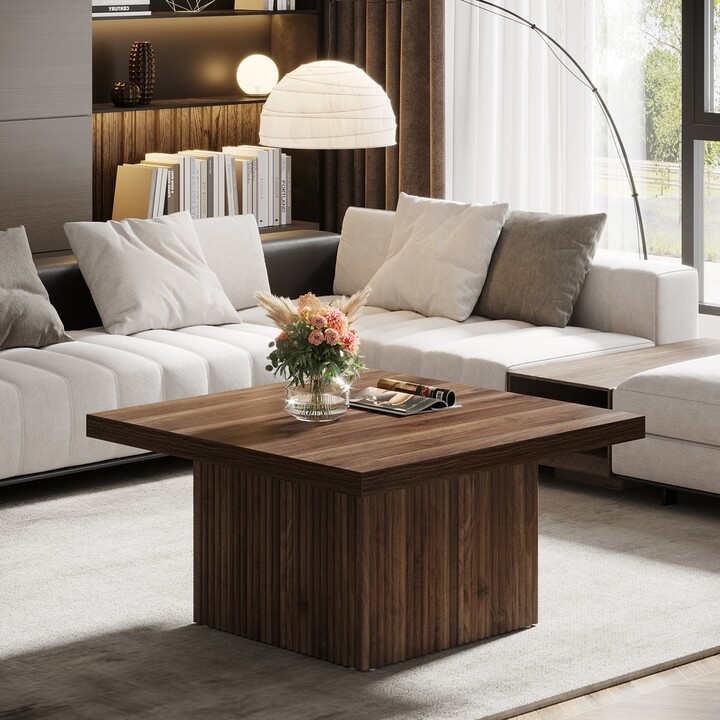 Tribesigns Square Coffee Table, 31.5-Inch Engineered Wood Coffee Table ...