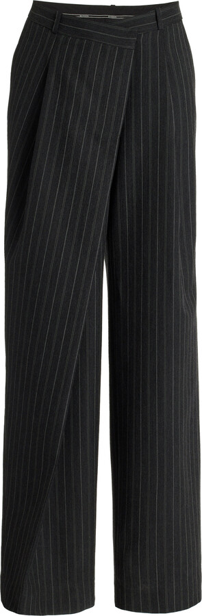 SIMKHAI Tayler Overlap Wide-Leg Pants - ShopStyle