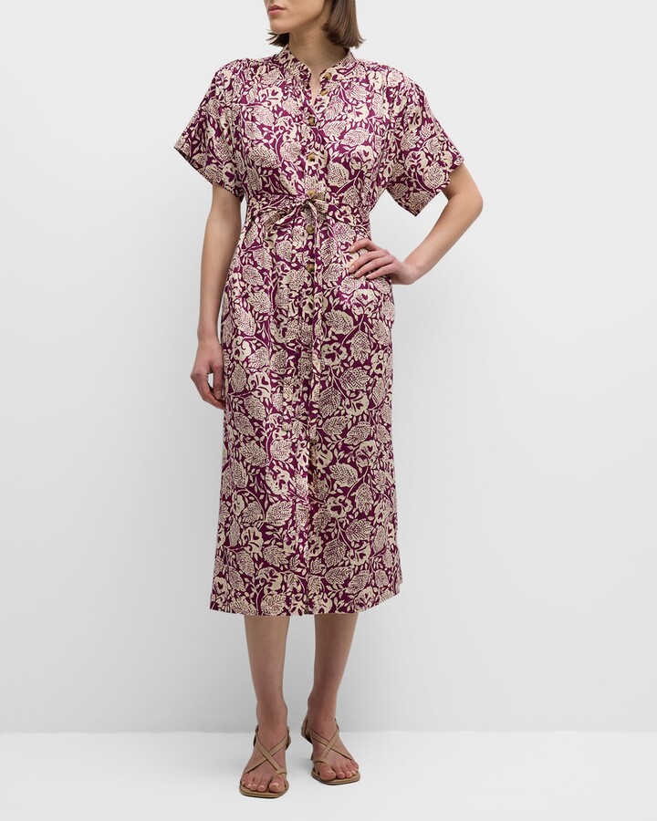 Vanessa Bruno Ciao Floral-Print Cotton Midi Shirtdress - ShopStyle