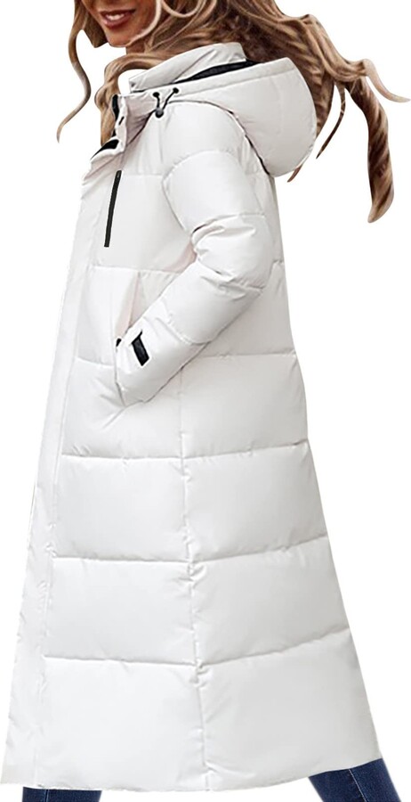 NJGRAE Women Ladies Long Padded Puffer Coat Winter Warm Cotton Quilted ...
