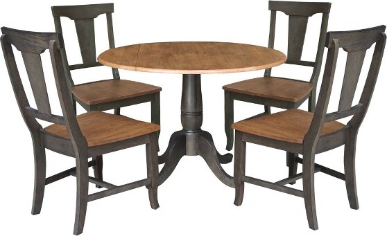 International Concepts 42" Dual Drop Dining Table with 4 Panel Back ...