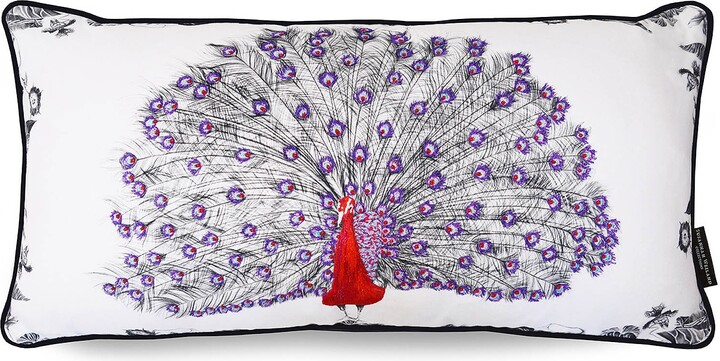 Susannah Weiland Collections - Pascal The Peacock Hand Embroidered And Beaded Bolster Cushion ...