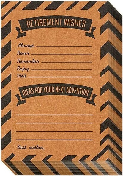 Juvale 50 Pack Happy Retirement Cards Bulk, Wish and Advice Cards with ...