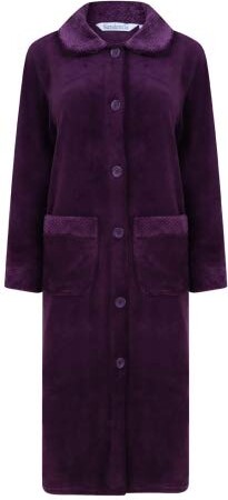 Slenderella Classic Button Opening Cosy Housecoat (16/18 - ShopStyle Robes