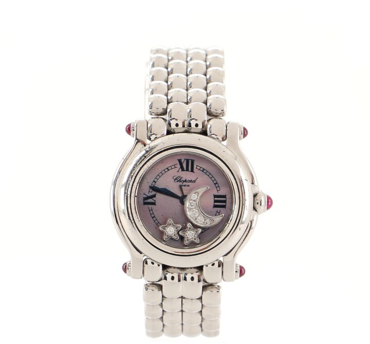 Chopard Happy Sport Star & Moon Round Quartz Watch - ShopStyle