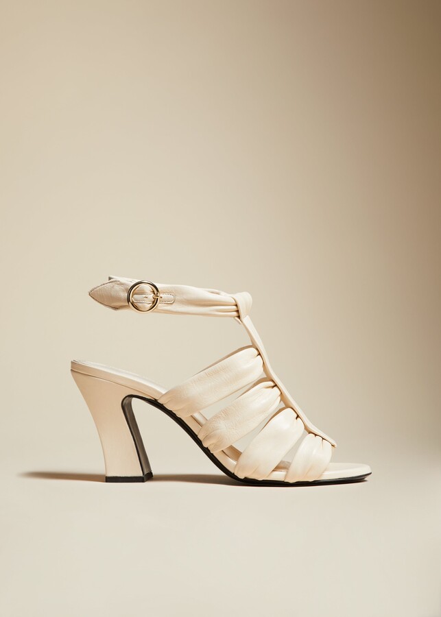 KHAITE The Perth Heel in Cream Leather - ShopStyle Sandals